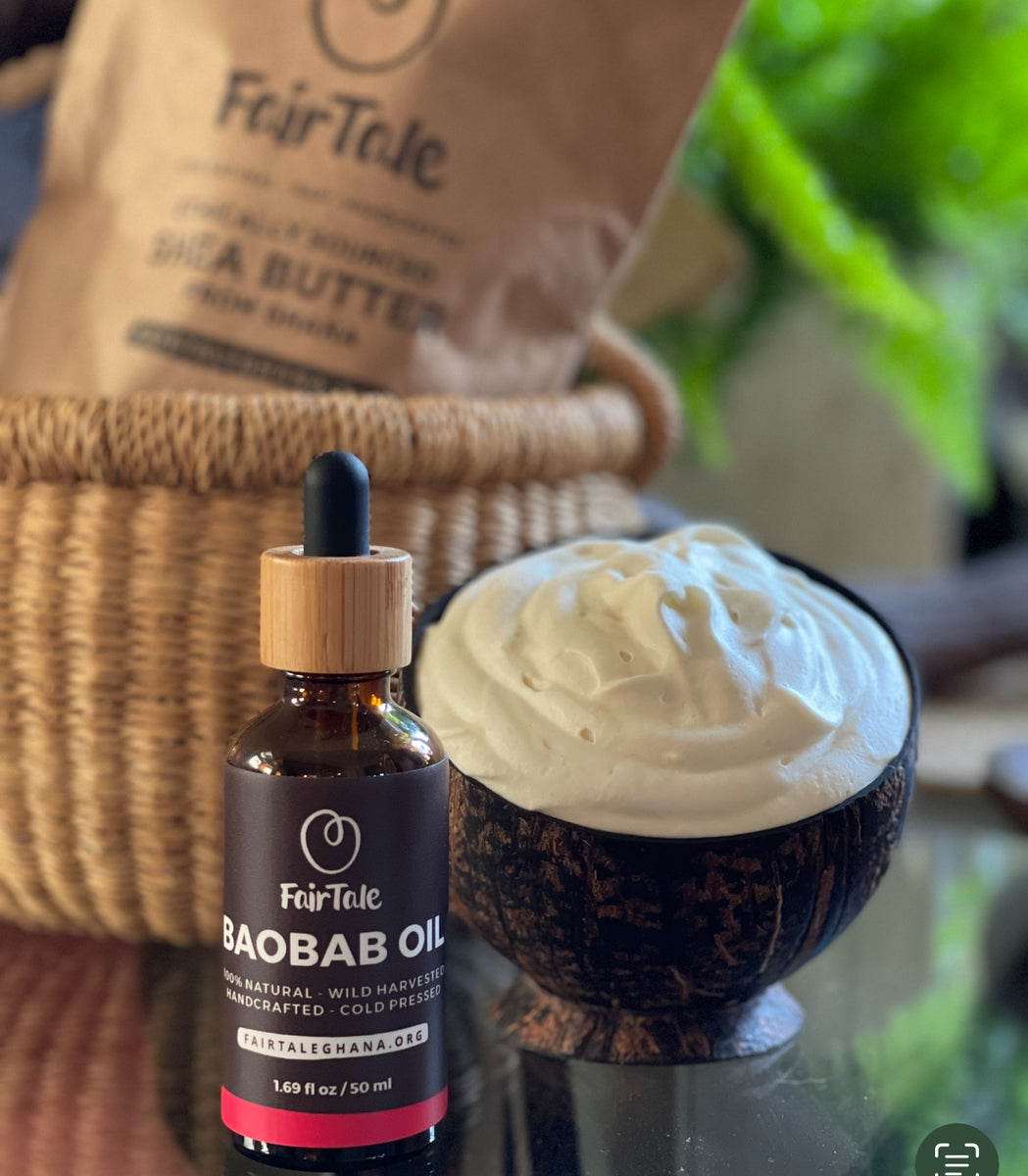 Whipped Shea Butter with Baobab Oil and Essential Oils – FairTale GHANA